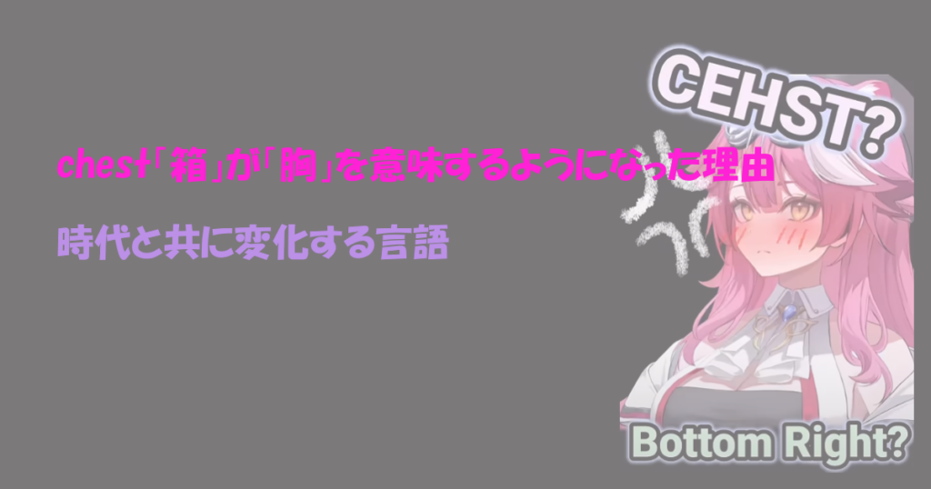 意味が変化する単語 – Chest（箱）が「胸」を意味する理由 | Fragile Archives